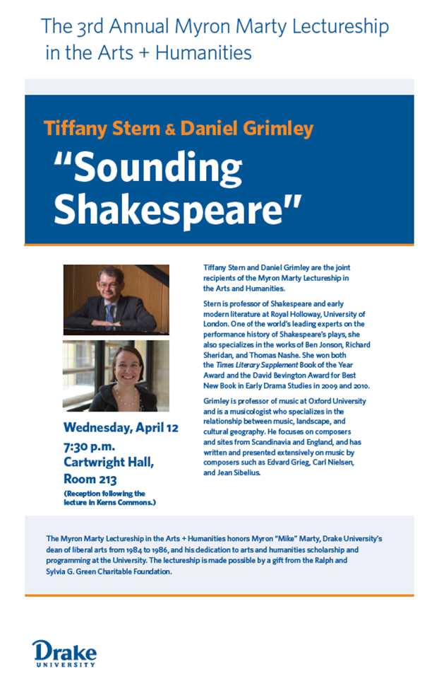 Shakespearean scholar, noted musicologist to co-deliver 2017 Myron ...